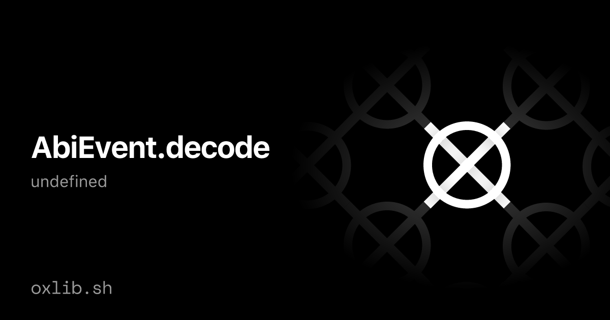 AbiEvent.decode · Ox