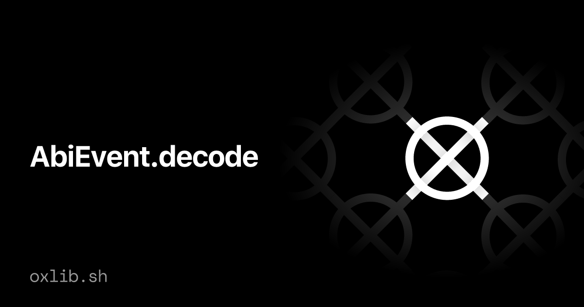 AbiEvent.decode · Ox